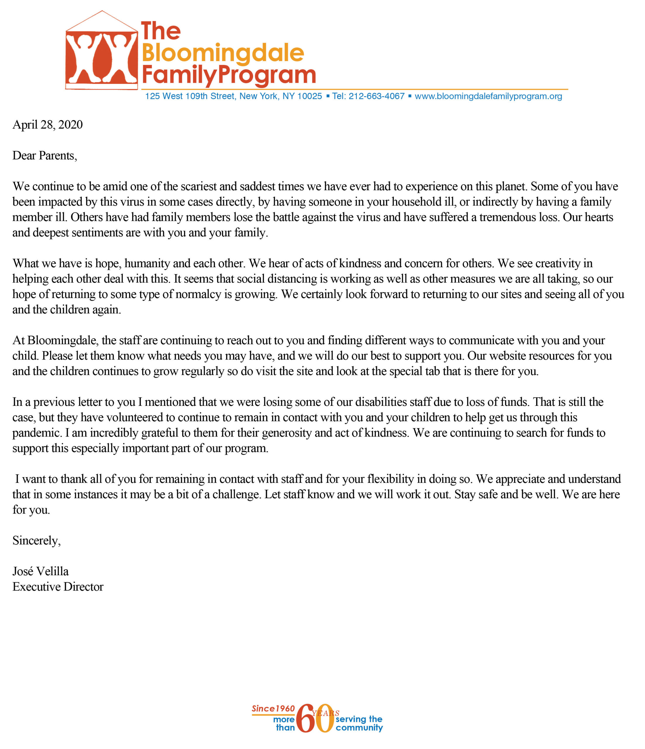 Emergency Closing Updates - Bloomingdale Family Program